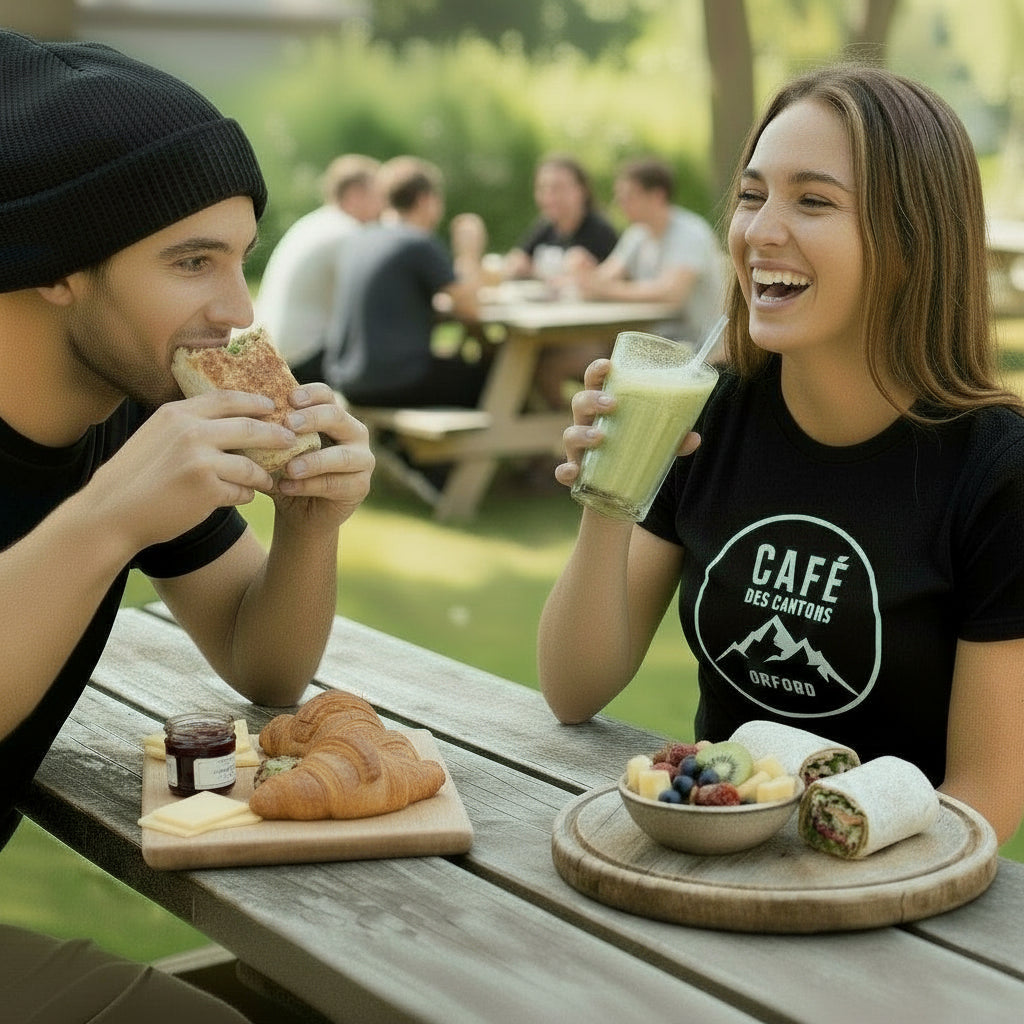 CAFÉ DES CANTONS -Bar à lattés, sandwiches, salade, desserts, vins